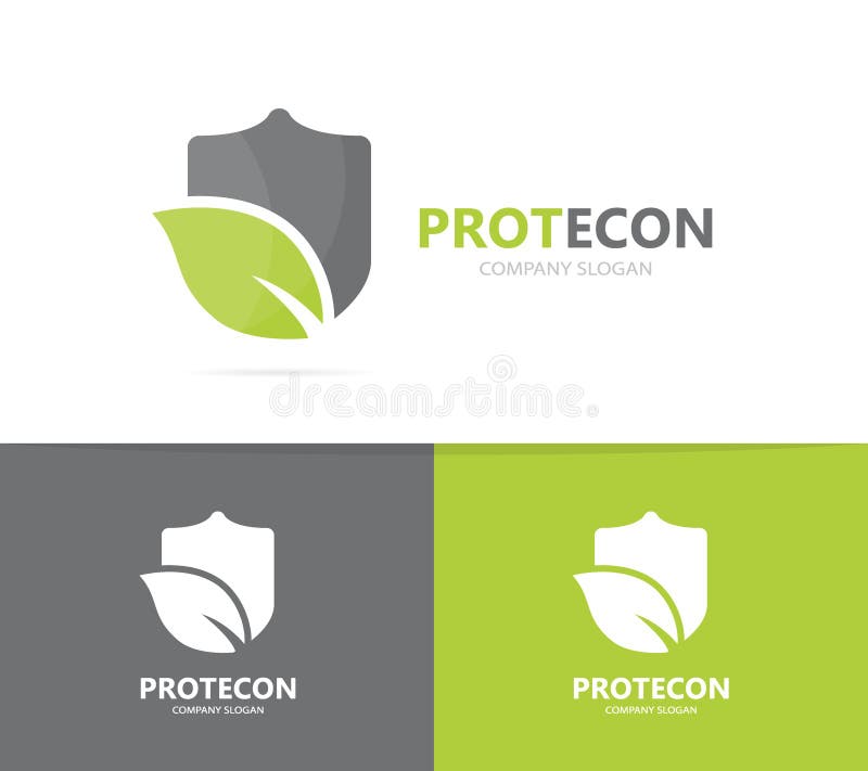 Vector of Shield and Leaf Logo Combination. Security and Eco Symbol or ...