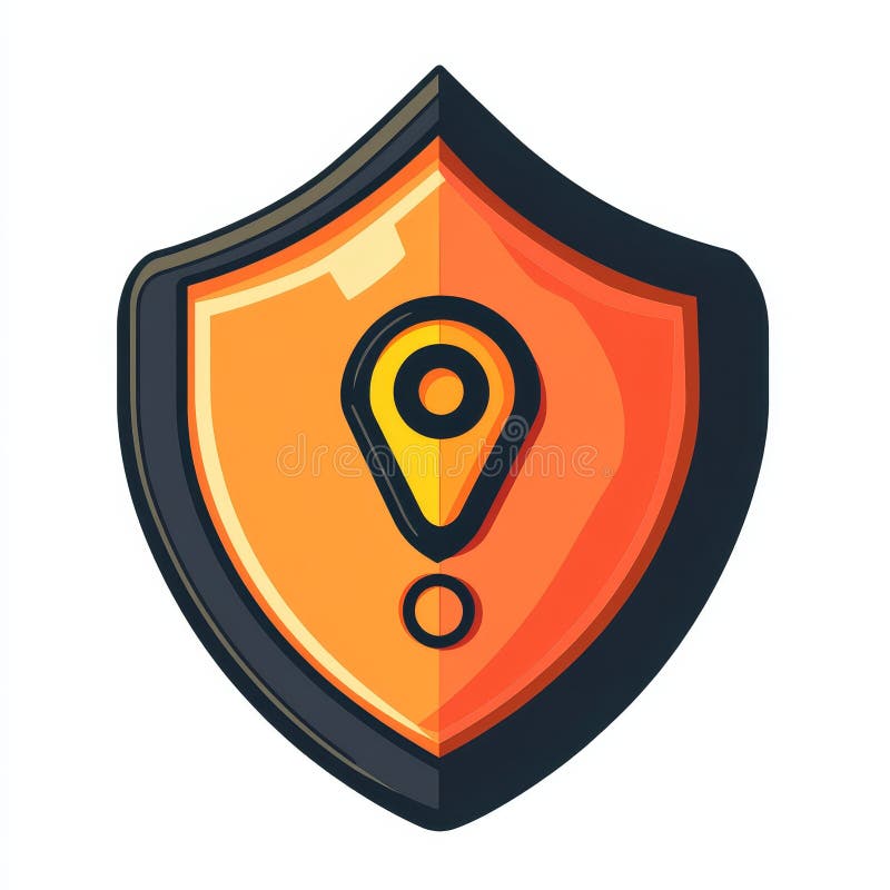 Vector Shield with Map Pointer. Modern Flat Design. Eps 10 Stock ...