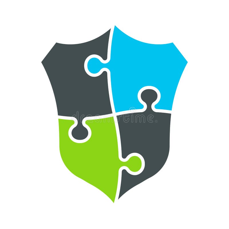 Vector Shield. Puzzle Protection Shield Icon, Logo Stock Vector ...