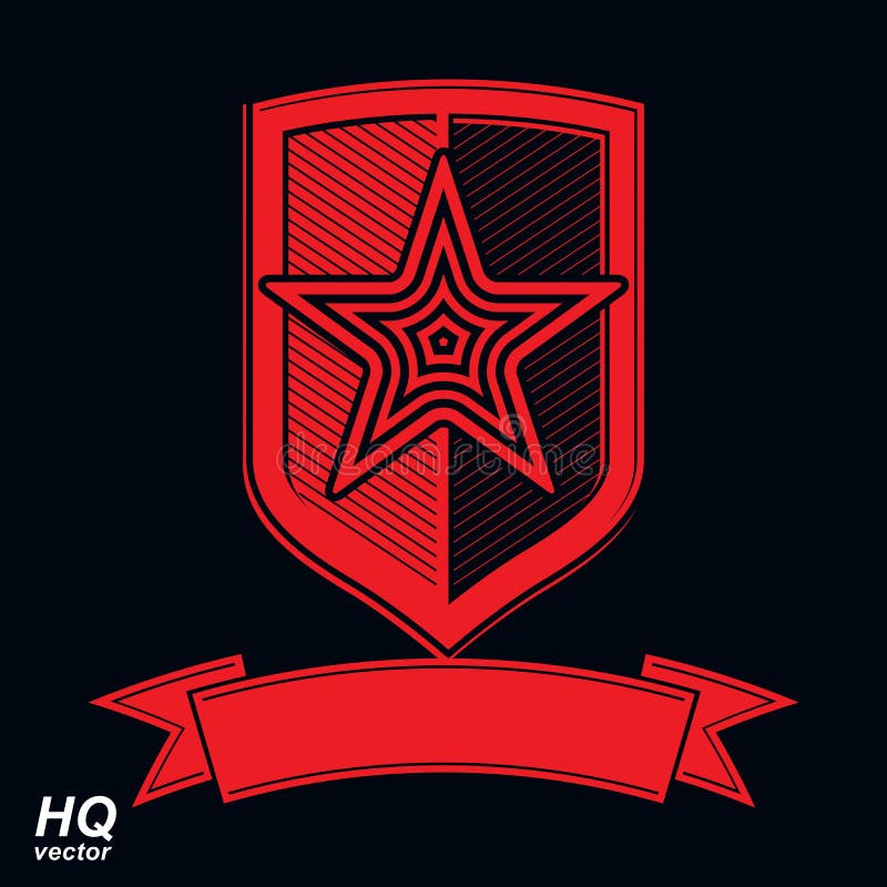 Vector Shield with a Red Pentagonal Soviet Star, Protection Hera Stock ...