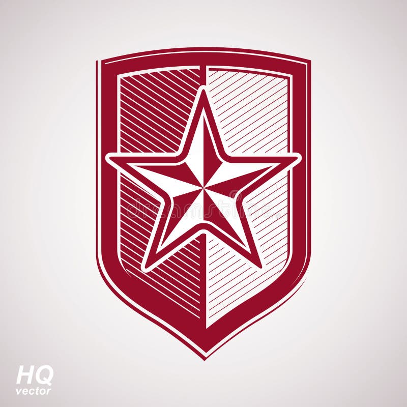 Vector Shield with a Red Pentagonal Soviet Star, Protection Hera Stock ...