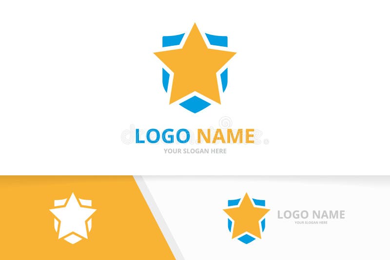 Vector Shield and Star Logo Combination. Security Leader Logotype ...