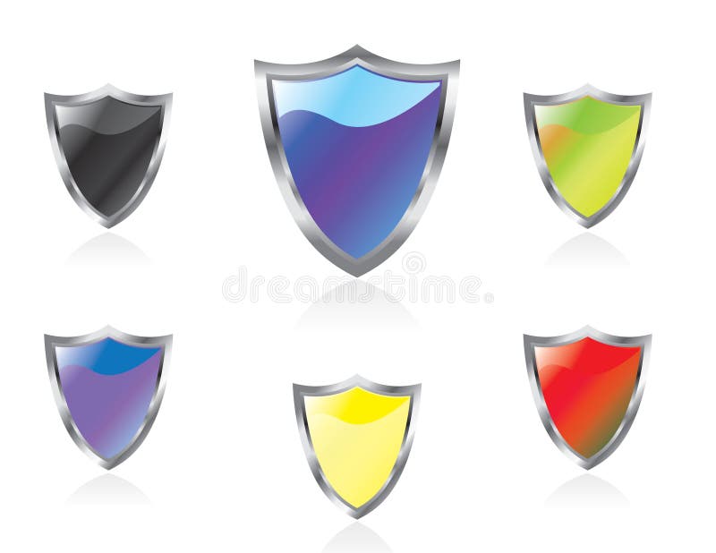 Colorful shields stock vector. Illustration of honor, armor - 6266891