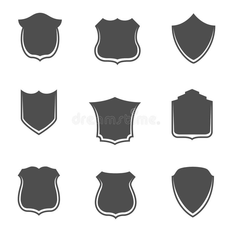 Vector Shields Banners Set for Graphic Design Stock Vector ...