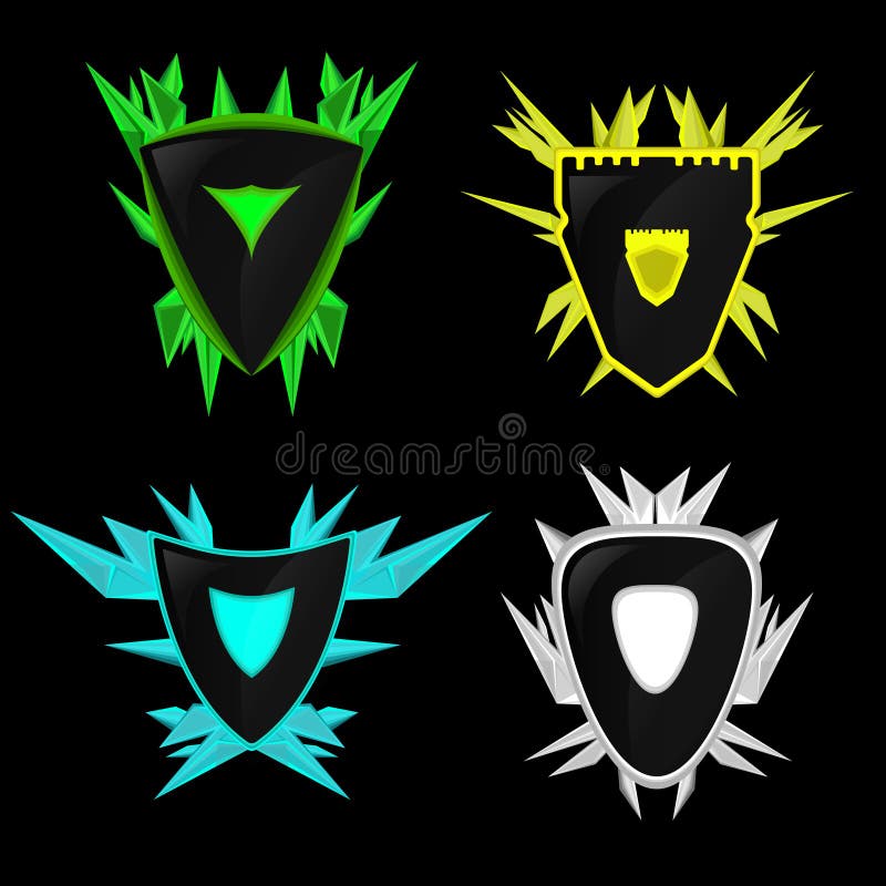 Vector Shields Logo Abstract Pack Stock Vector - Illustration of ...