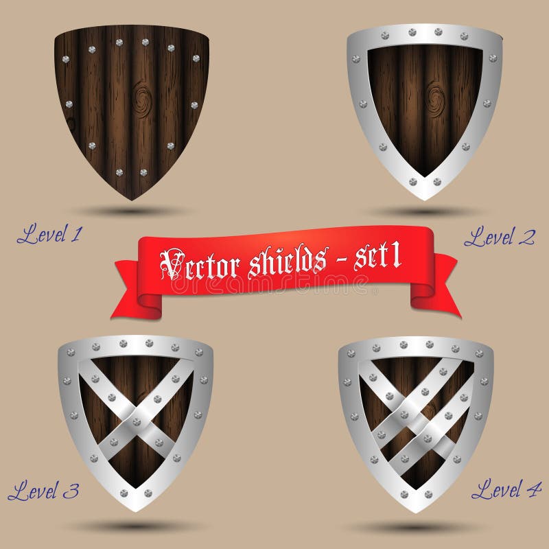 Vector shields - set 1 stock vector. Illustration of vector - 41505716