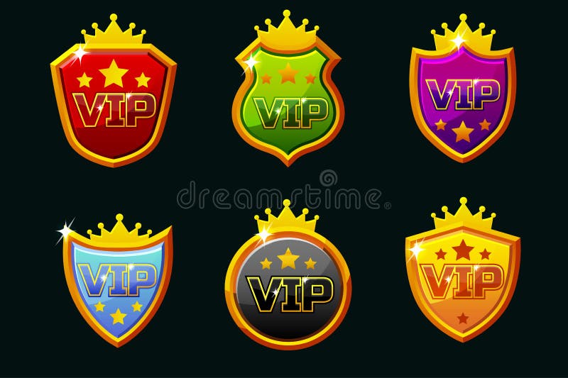Vector Shields with VIP Logo. Awards Achievement Icons Design. Isolated ...