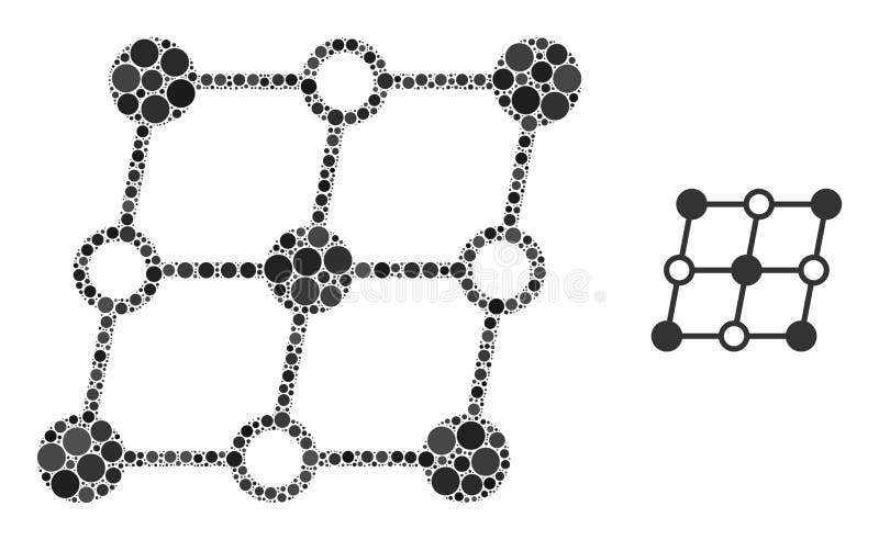 Vector Shifted Crystal Grid Collage of Small Circles Stock Vector ...