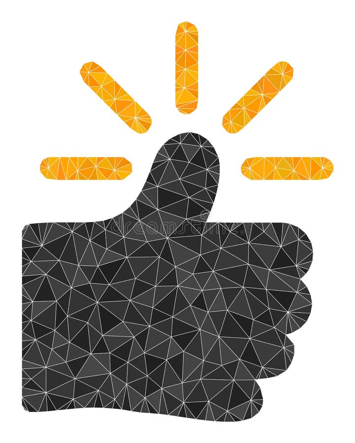 Vector Shining Thumb Lowpoly Icon Stock Vector - Illustration of ...