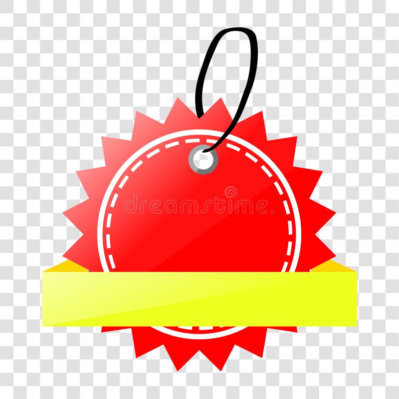 Vector Shinning Sun Shape Red and Yellow Blank Tag, at Transparent ...