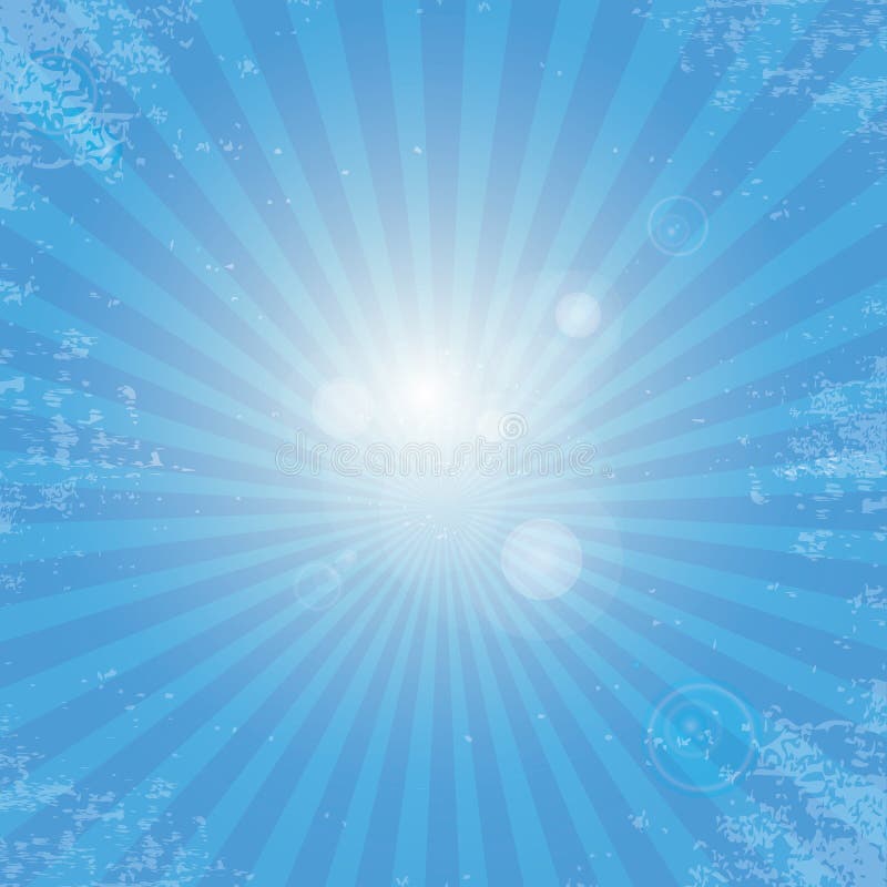 Vector Shiny Blue Sky Background with Ray of Light Stock Vector ...