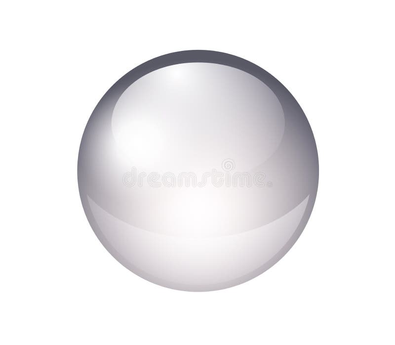 Vector Shiny Bubble with Reflections and Shine - Silver Crystal Round ...