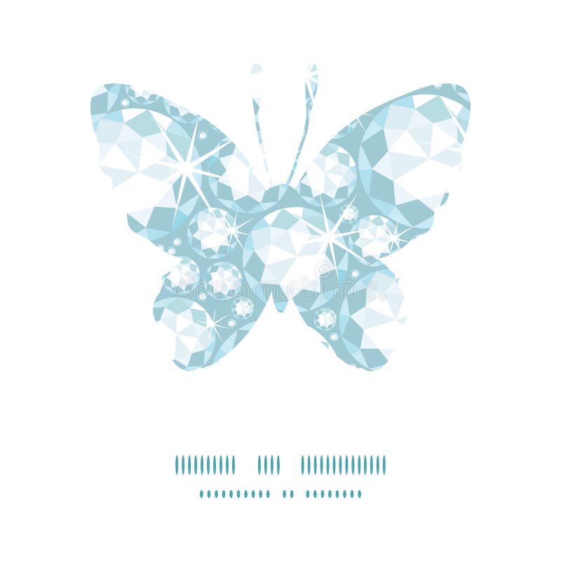 Vector Shiny Diamonds Butterfly Silhouette Pattern Stock Illustration ...