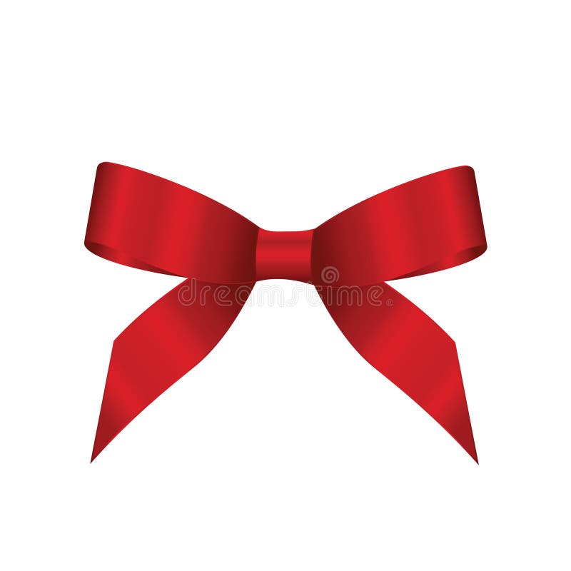 Vector Shiny Red Satin Gift Bow Close Up Stock Vector - Illustration of ...