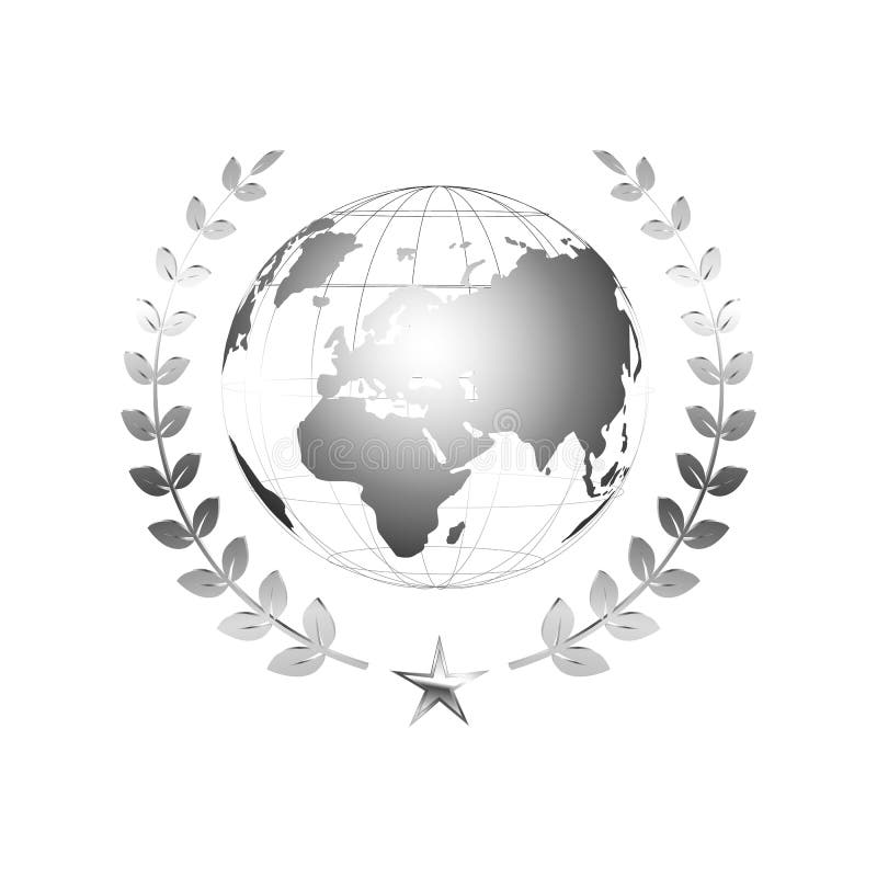 Silver Earth Planet 3D Globe Isolated Stock Image - Illustration of ...