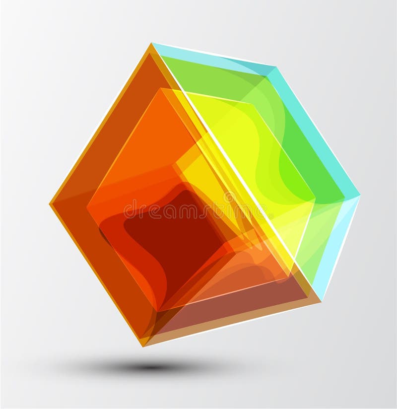 Vector Shiny Transparent Glass Cube Background Stock Illustration ...