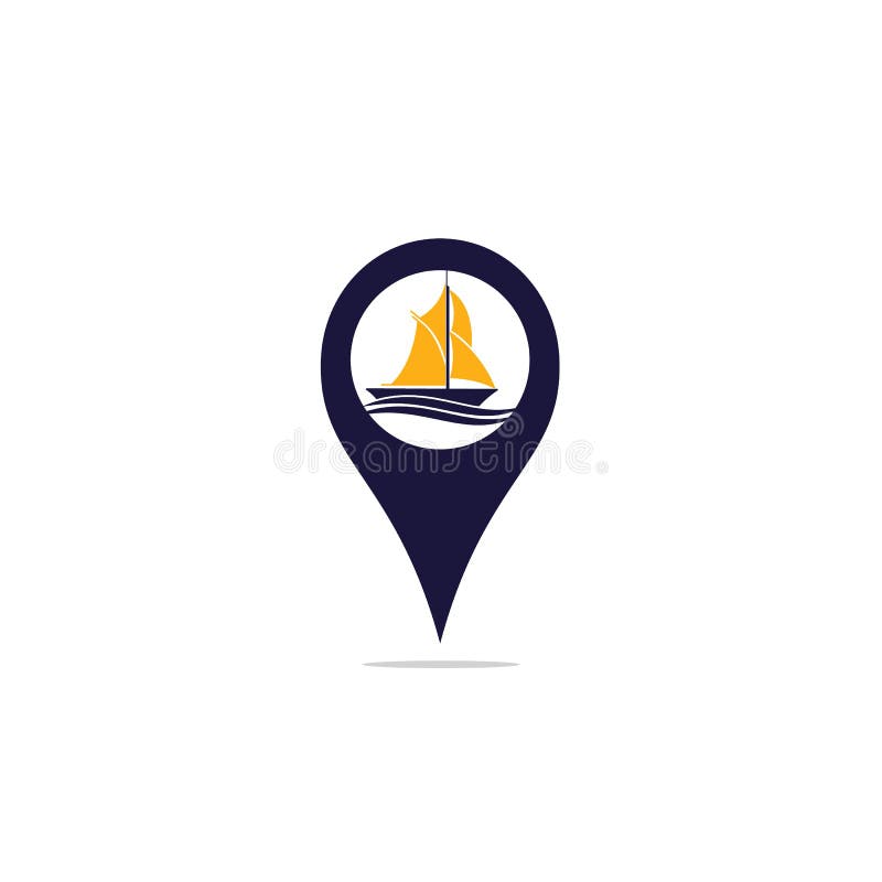Vector Ship and Map Pointer Logo Stock Vector - Illustration of graphic ...