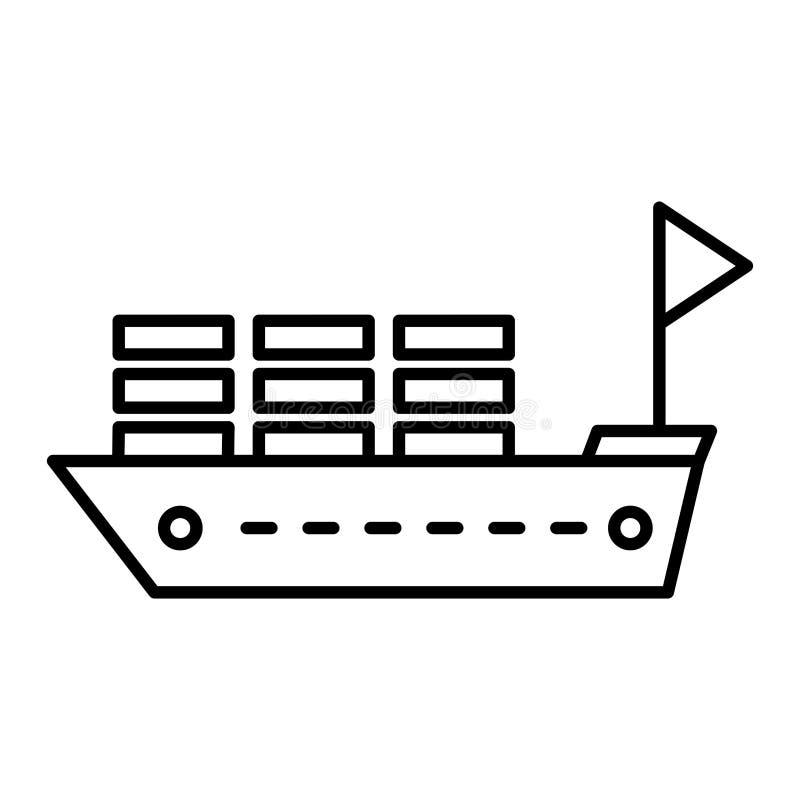 Vector Ship Outline Icon Design Stock Vector - Illustration of ship ...