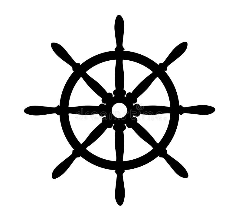Vector Ship Wheel Silhouette. Stock Vector - Illustration of white ...