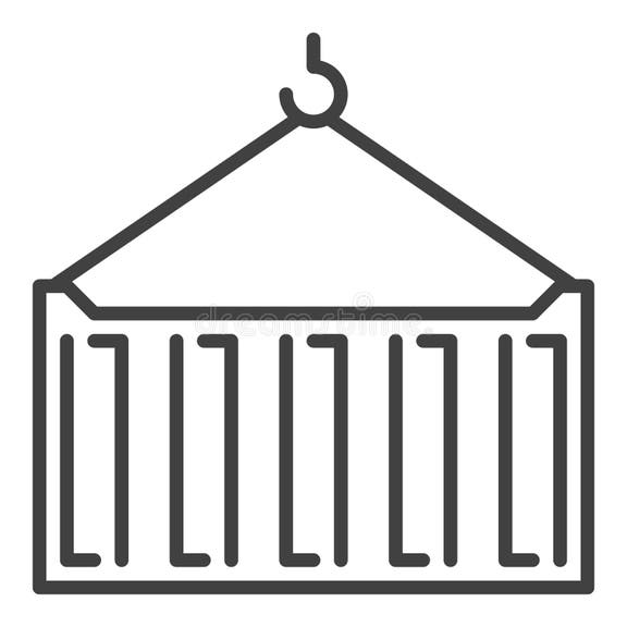 Vector Shipping Container Outline Icon Stock Vector - Illustration of ...