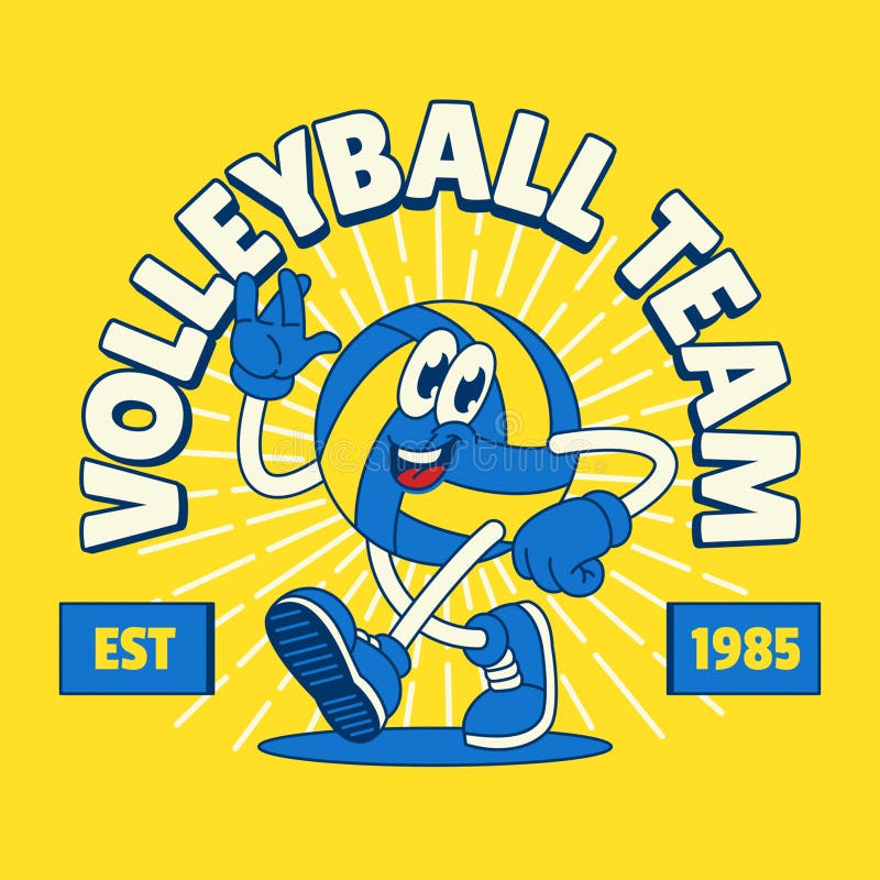 Shirt Design of Volleyball Mascot Character Stock Vector - Illustration ...