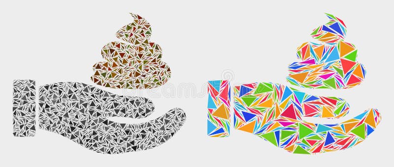 Vector Shit Hand Mosaic Icon of Triangle Elements Stock Vector ...
