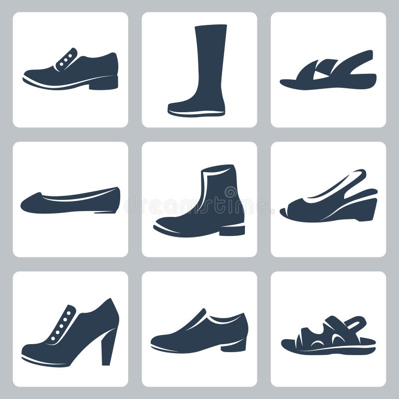 Vector shoes icons set stock vector. Illustration of fashion - 34986317