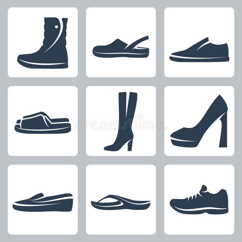 Vector shoes icons set stock vector. Illustration of collection - 34986358