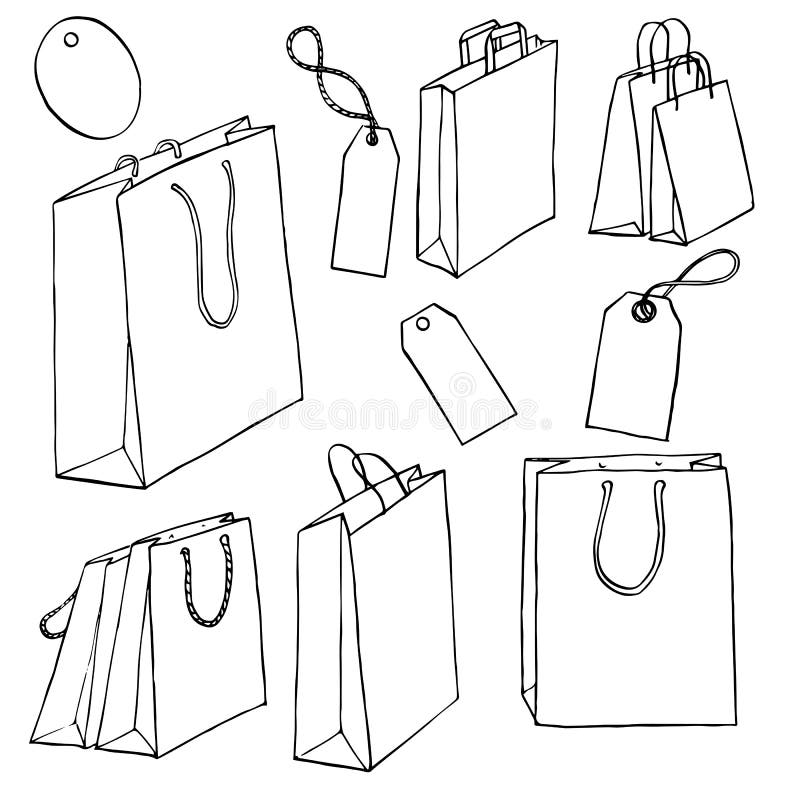Vector Shopping Bags Stock Vector Illustration Of Group 99874118