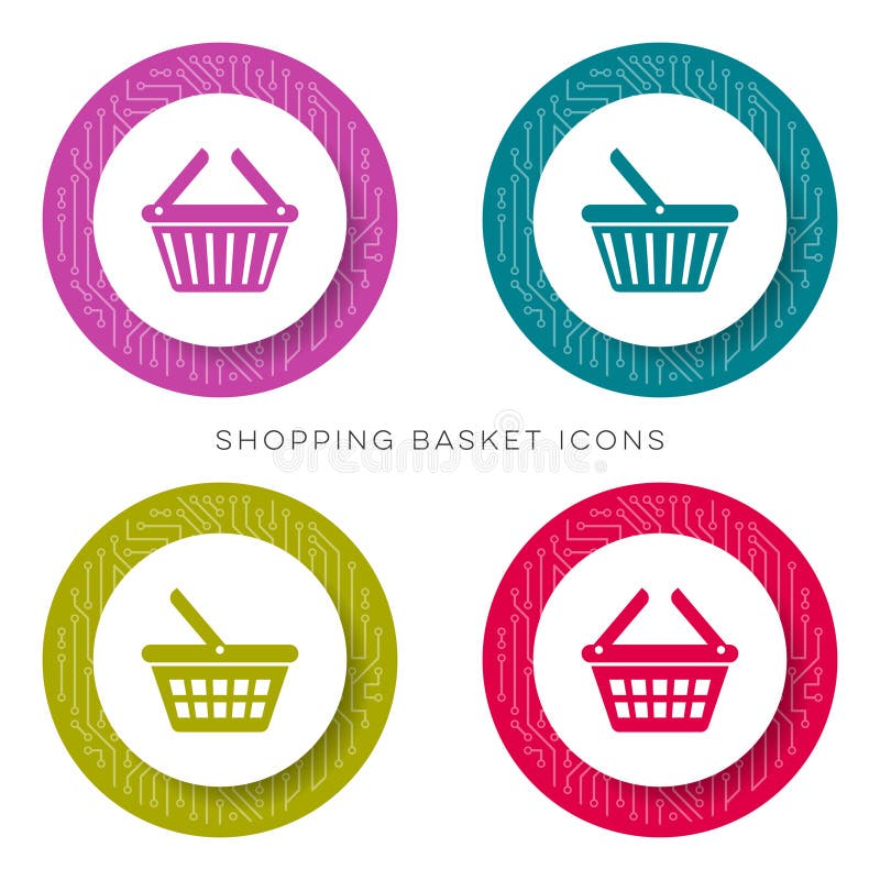 Vector Shopping Basket Icons Modern Web Buttons Stock Vector ...