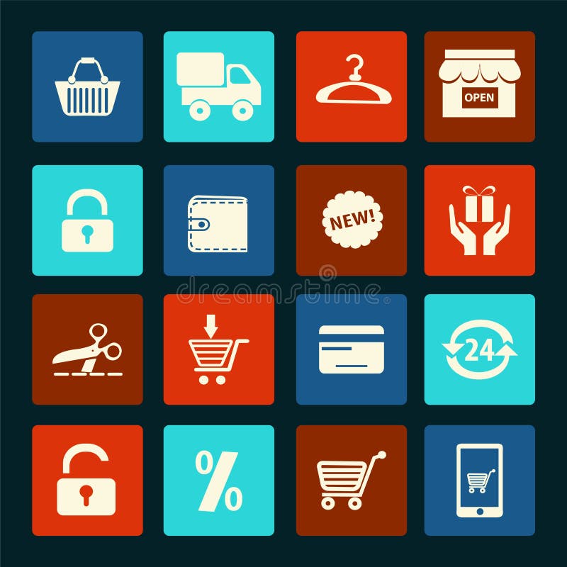 Vector Shopping Icons Set - Illustration Stock Illustration ...