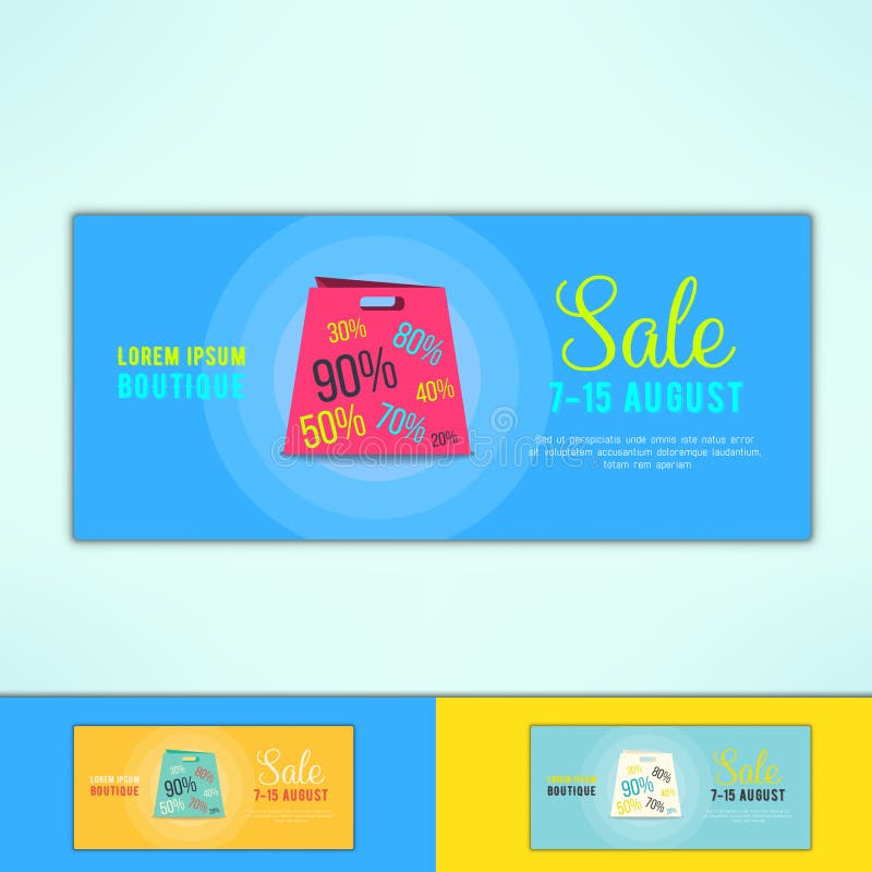 Vector Shopping Sale Ad Flyer with in Modern Flat Design. Promotional ...