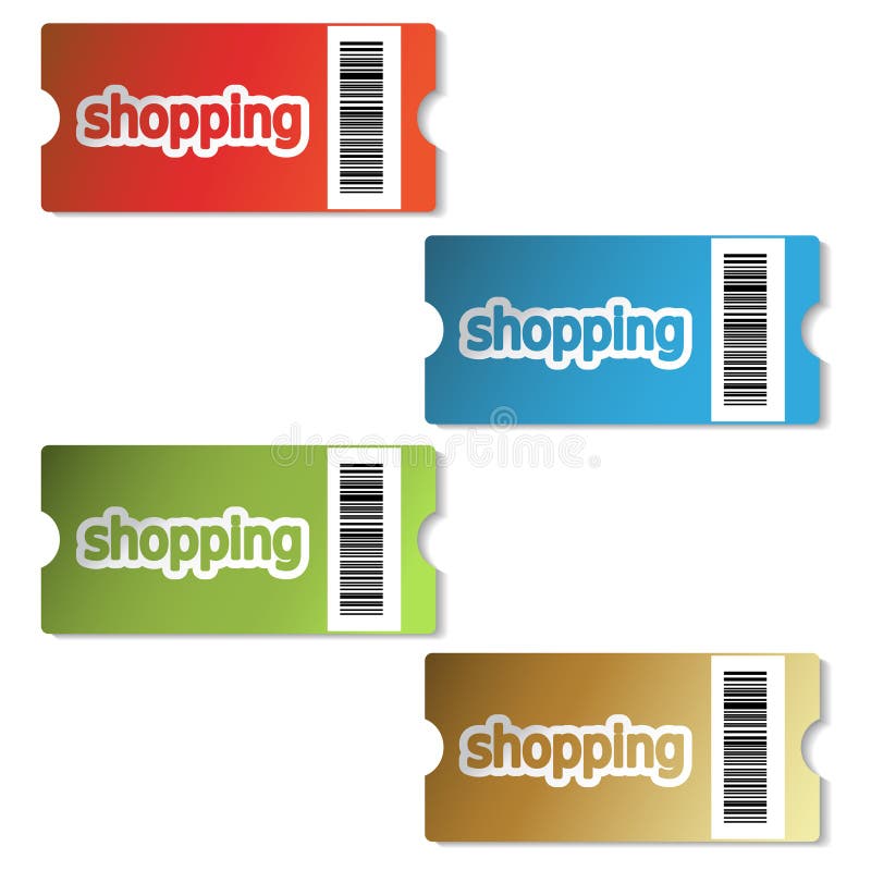 Vector shopping tickets stock vector. Illustration of note - 16465844