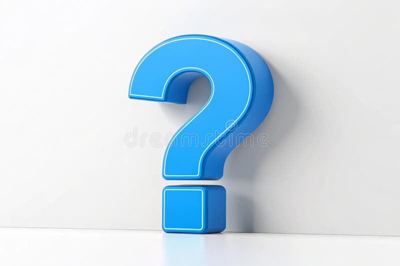 Realistic 3d Blue Question Mark Illustration Stock Illustration ...