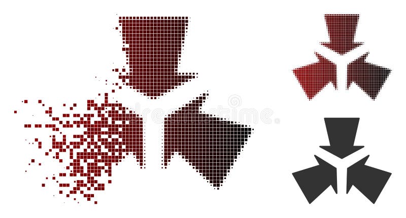 Dispersed Pixel Halftone Shrink Arrows Icon Stock Vector - Illustration ...