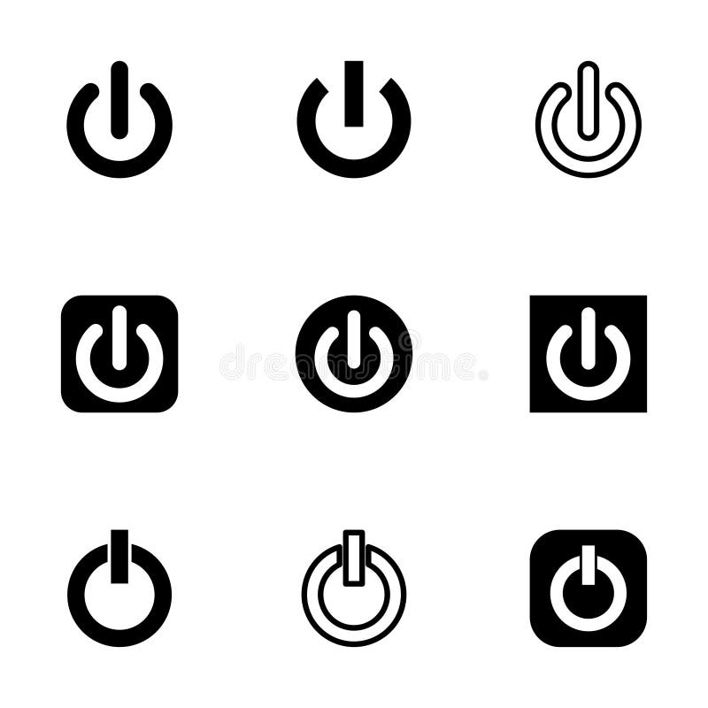 Vector shut down icon set stock vector. Illustration of download - 53002087