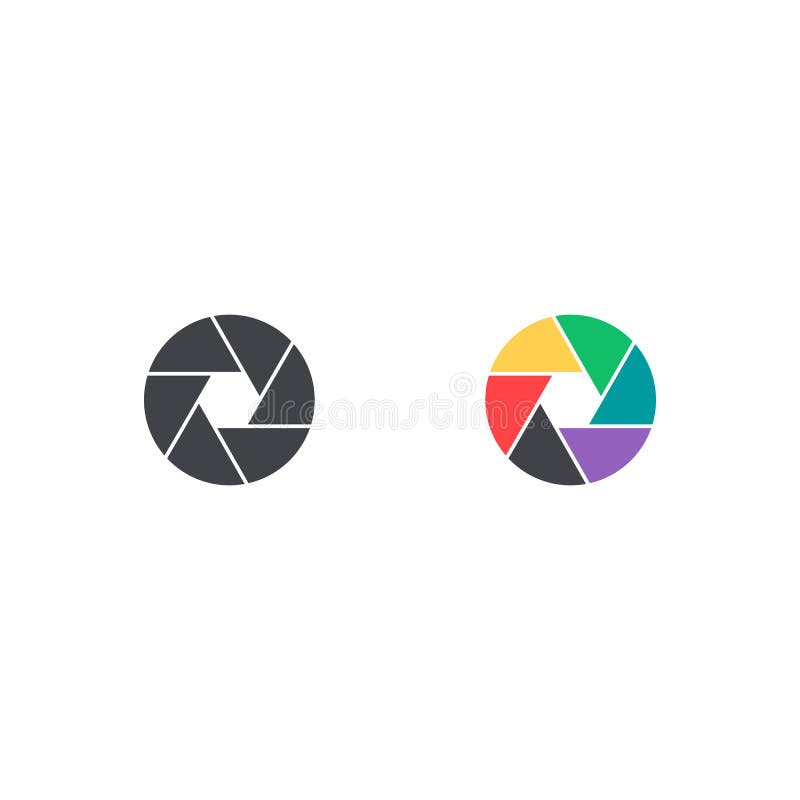 Vector Shutter Icon. Colorful Camera Symbol Isolated. Interface Button ...