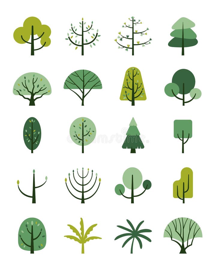 Vector of side view trees stock vector. Illustration of sketch - 234411495