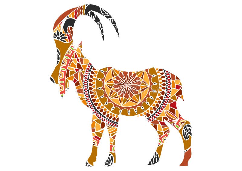 Vector Sier Decoratief Symbool Van De Geit Vector Illustratie ...