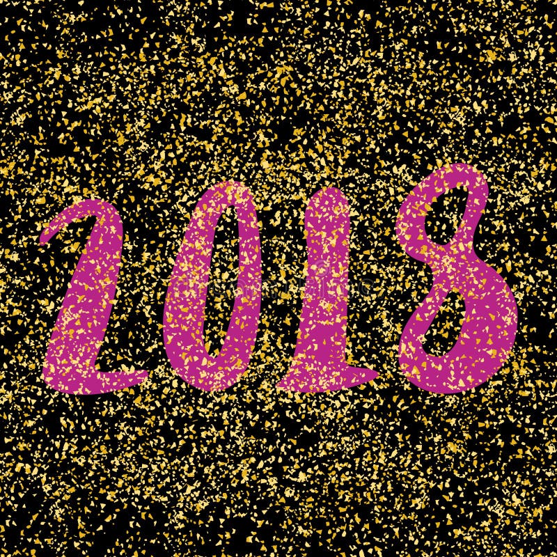 2018 Vector Sign with Golden Dust on Black Background Stock Vector ...