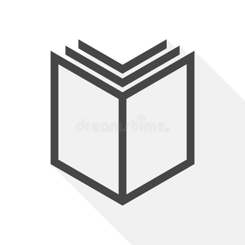 Vector Sign Book Icon with Long Shadow Stock Illustration ...