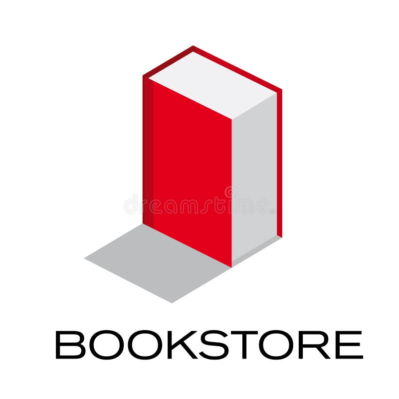 Vector Sign Bookstore, Red Book on White Stock Illustration ...