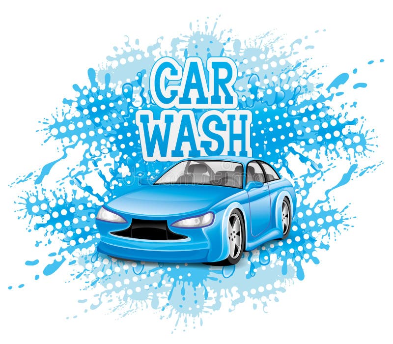 Car Washing Sign with Sponge Stock Vector - Illustration of graphic ...