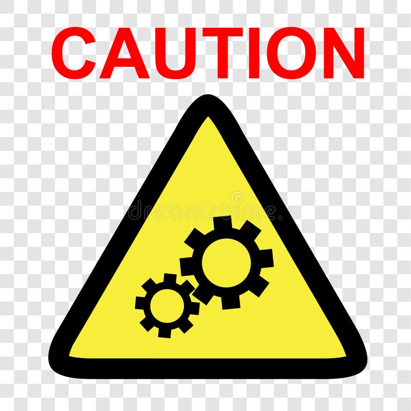 Simple Vector Sign, Caution Danger of Working Engine, at Transparent ...