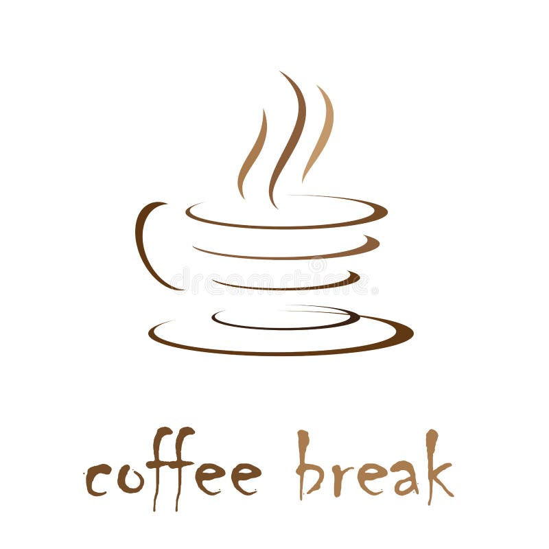 Vector Sign Coffee Break, Drawing in Brown Stock Illustration ...