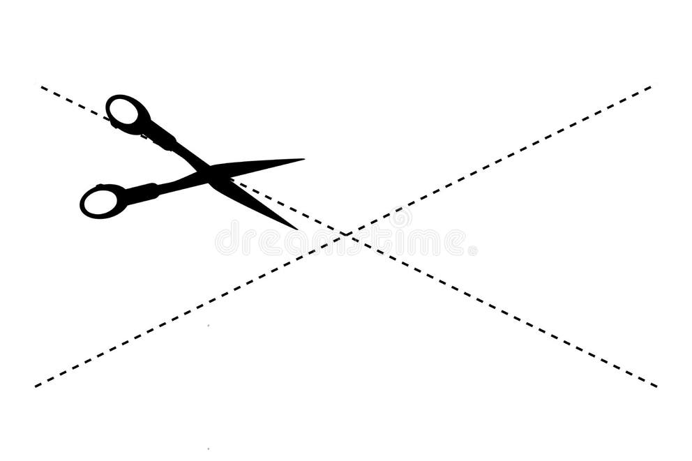 Vector Sign Cut Here, Using Scissor, Cross, Isolated on White Stock ...