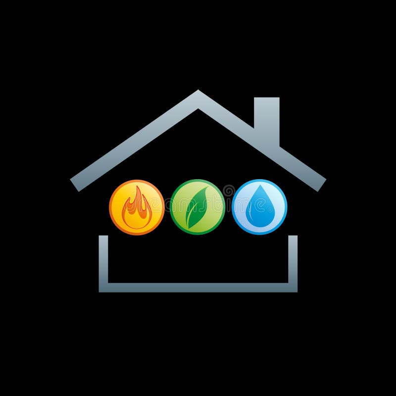 Vector Sign Home Energy, Buttons Inside House Stock Illustration ...