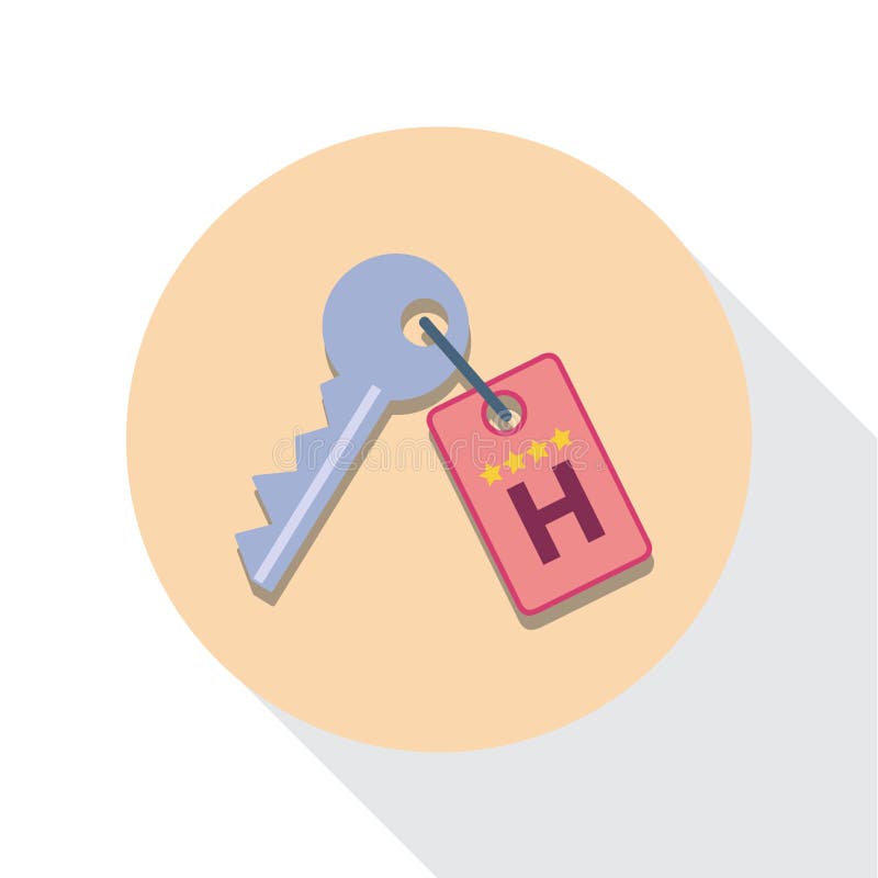 Vector Sign Hotel Key, Flat Design Stock Illustration - Illustration of ...