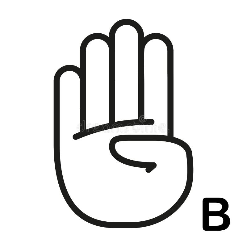 Vector Sign Language Icon Letter B Stock Vector - Illustration of ...