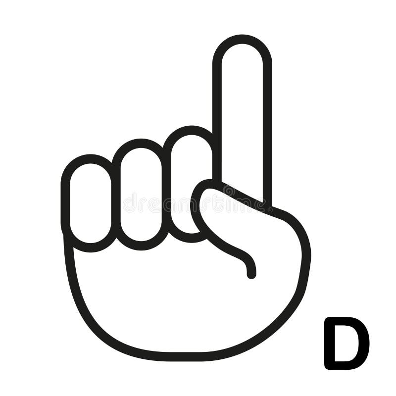 Vector Sign Language Icon Letter D Stock Vector - Illustration of ...